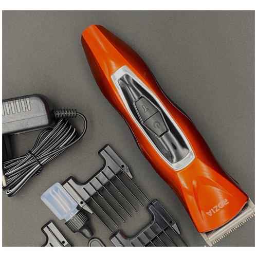 Машинка для стрижки волос Rozia оранжевого цвета, триммер для бритья, беспроводная машинка для стрижки