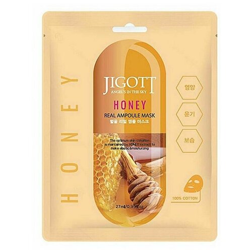 Jigott Ампульная тканевая маска с прополисом и мёдом