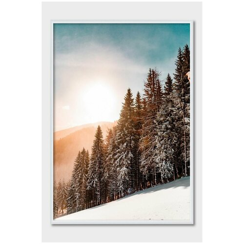 Постер для интерьера Postermarkt, 30х40 см в белой рамке, декор на стену Зима #9