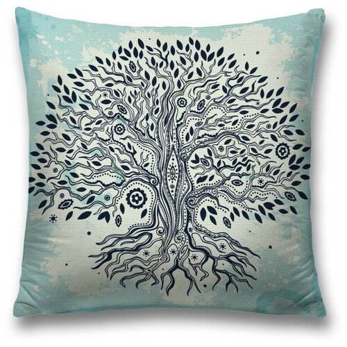Наволочка декоративная на молнии, чехол на подушку JoyArty "Заполоняющее дерево" 45х45 см