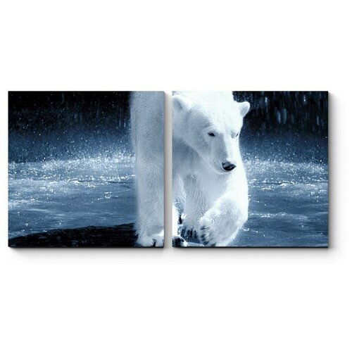 Модульная картина Белый полярный красавец 40x20