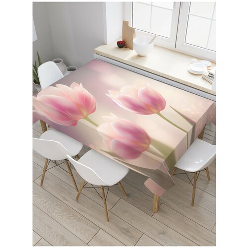 Прямоугольная тканевая скатерть на стол JoyArty с рисунком "Нежность на рассвете" 145 на 180 см