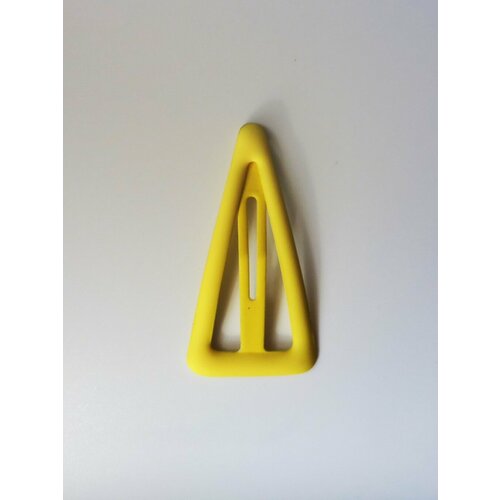 Заколка клик-клак зажим аксессуар для укладки волос треугольный желтый