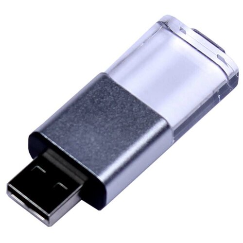 Пластиковая флешка с выдвижным механизмом и кристаллом (32 Гб / GB USB 2.0 Черный/Black cristal10)