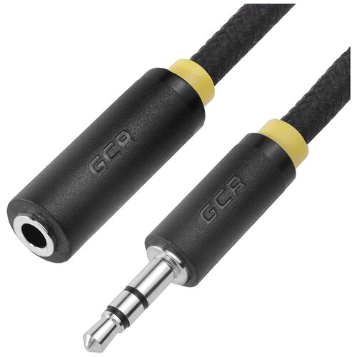 Кабель GCR AUX jack 3.5mm (GCR-STM81), 5 м, 1 шт., черный