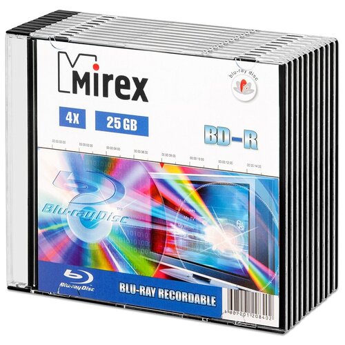 Диск BD-RMirex25Gb 4x, 10 шт.