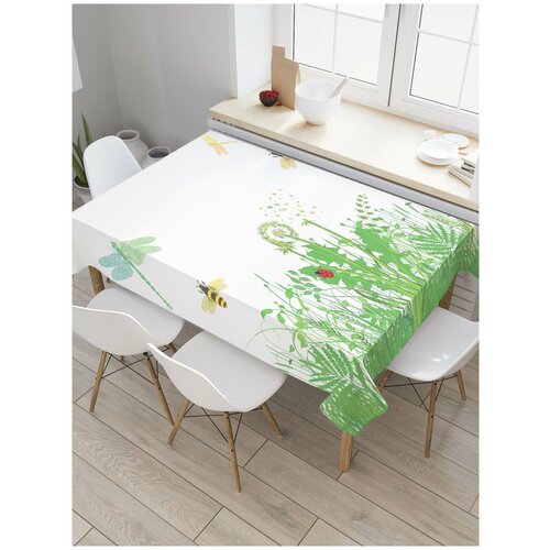 Скатерть прямоугольная JoyArty на кухонный стол "Весенний луг" из оксфорда, 180x145 см