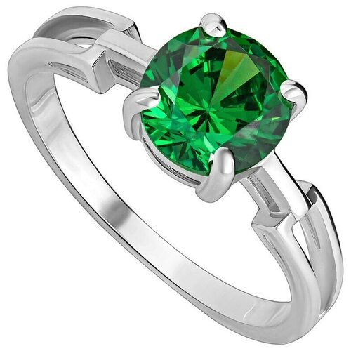 Кольцо Lazurit Online, серебро, 925 проба, нанокристалл, размер 22.5, зеленый