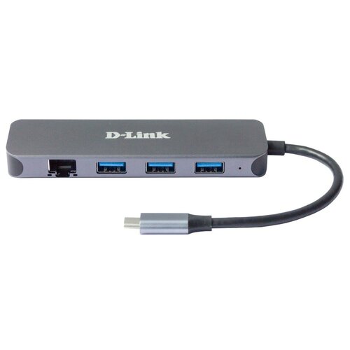D-Link Сетевое оборудование DUB-2334 A1A Док-станция с разъемом USB Type-C, 3 портами USB 3.0, 1 портом USB Type-C PD 3.0 и 1 портом Gigabit Ethernet