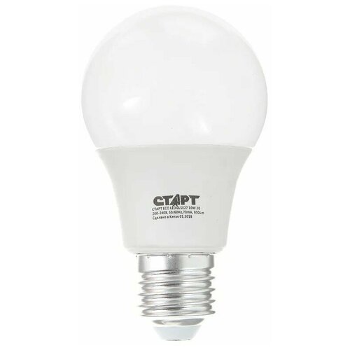Светодиодная лампа старт ECO G45 E27 10 ВТ (холодно-белый цвет)