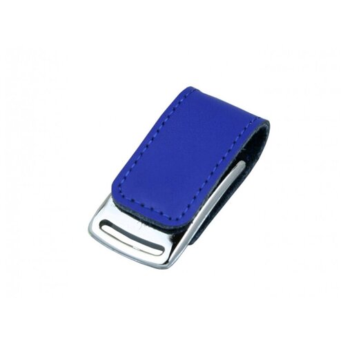 Кожаная флешка для нанесения логотипа с магнитным замком (32 Гб / GB USB 2.0 Синий/Blue 216 Flash drive Модель 500)