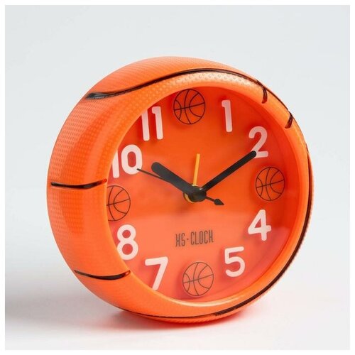 Будильник "Баскетбольный мяч", дискретный ход, 11.5 х 11.5 см, циферблат 11 см