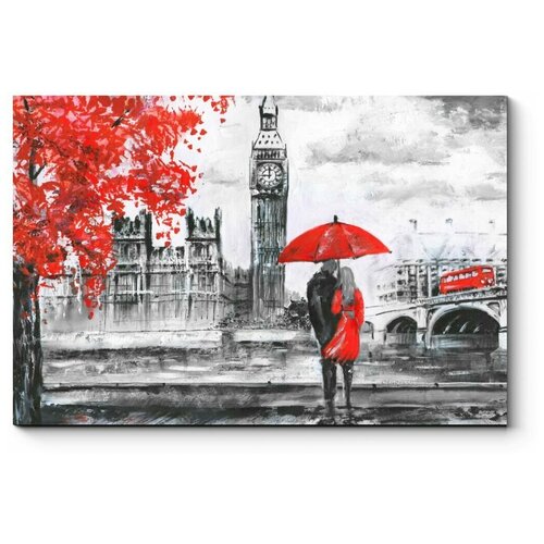 Модульная картина Влюбленные на берегу Темзы, Лондон 30x20