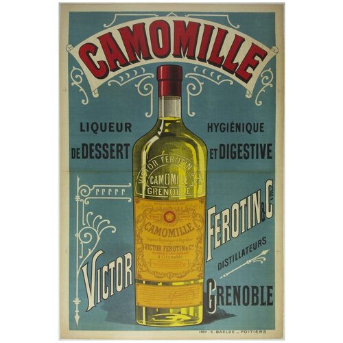 Постер / Плакат / Картина Рекламный плакат - Ликер Camomille Liqueur de Dessert 60х90 см в подарочном тубусе