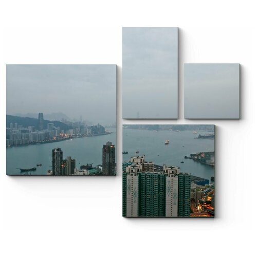 Модульная картина Пробуждающийся Гонконг82x68