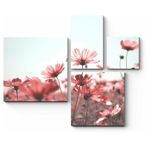 Модульная картина Розовое поле цветов 182x152