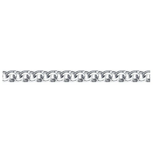 Браслет-цепочка Diamant, серебро, 925 проба, родирование, длина 21 см.