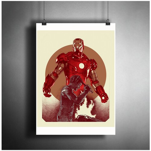 Постер плакат для интерьера "Фильм Марвел: Железный Человек. The Iron Man "/ Декор дома, офиса. A3 (297 x 420 мм)