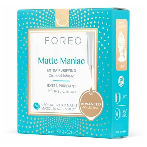 FOREO Matte Maniac Маска, активированная UFO, 6 г, 6 шт. по 47 мл