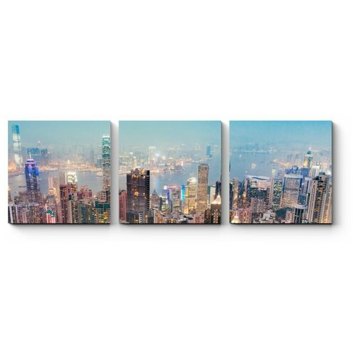 Модульная картина Панорама Гонконга 150x50