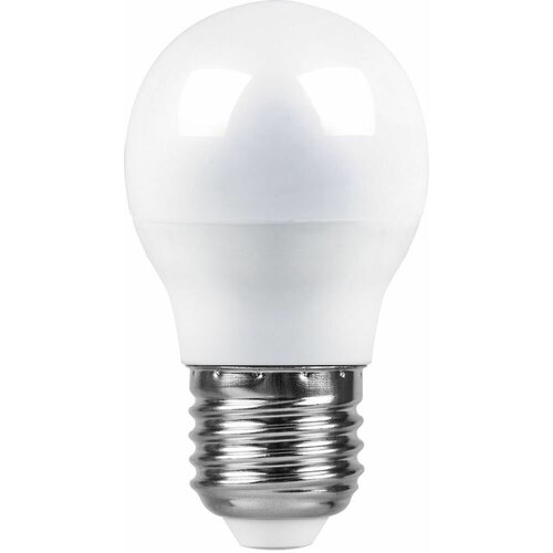 Лампа светодиодная LED 7вт Е27 дневной шар | код. 25483 | FERON (5шт. в упак.)