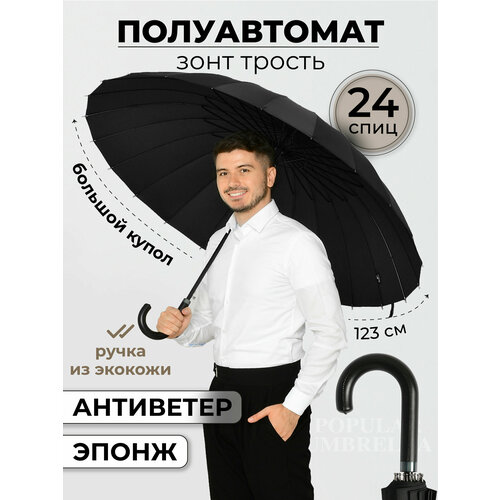 Зонт-трость Popular, черный