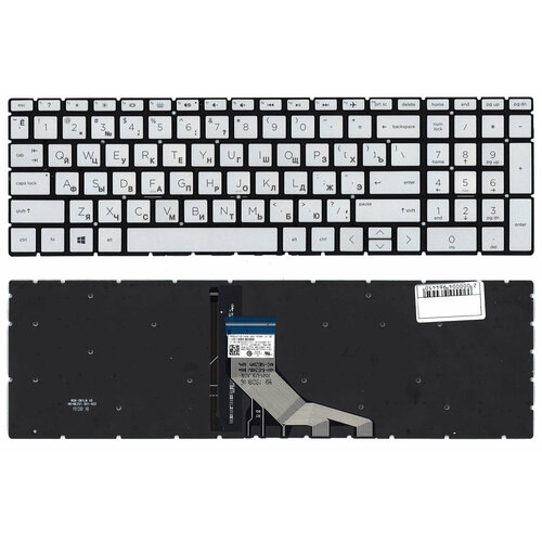 Клавиатура для HP 15-DW 15-DB 250 G7 Silver с подсветкой p/n: 9Z. NEZBQ. H0R AEX38700010 L30529-251