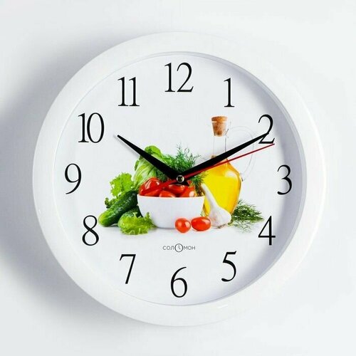 Часы настенные, серия: Кухня, "Овощной микс", плавный ход, диаметр28 см