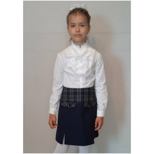 Школьная юбка РУСЬ, размер 128-32, синий