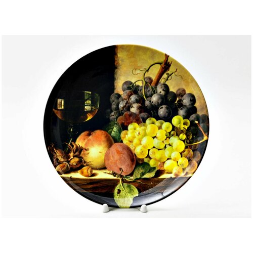 Декоративная тарелка Ладелл Эдвард Натюрморт с виноградом и персиками