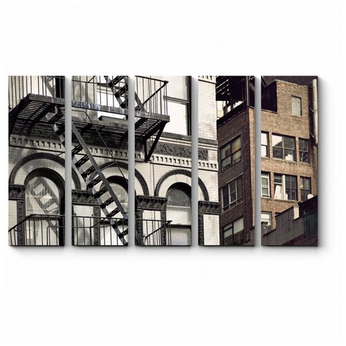 Модульная картина История Нью-Йорка в зданиях 180x108