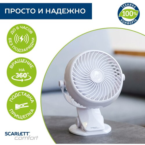 Настольный вентилятор Scarlett SC-DF111S98, белый