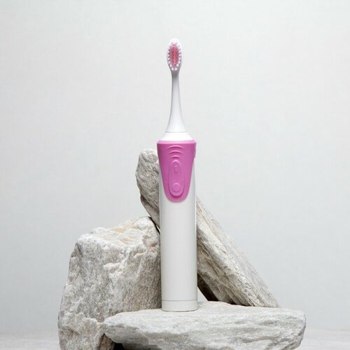 Luazon Home Электрическая зубная щётка Luazon LP-009, вибрационная, 8500 дв/мин, 4 насадки, 2хАА, розовая