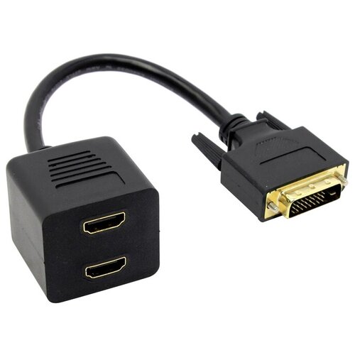 Разветвитель ESPADA DVI-D - 2 x HDMI, 0.25 м, 1 шт., черный