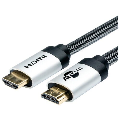 Кабель Atcom High speed HDMI - HDMI 2.0, 2 м, 1 шт., серебристый/черный