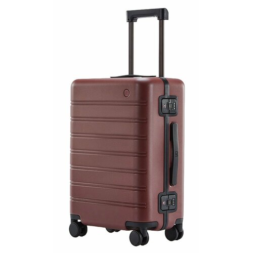 Чемодан NINETYGO Manhattan Frame Luggage 112004, 66 л, размер 24", красный, коричневый