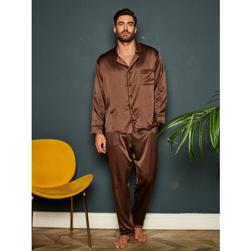 Пижама  Малиновые сны, размер 56, коричневый