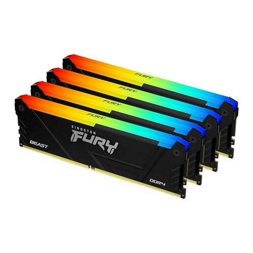 Оперативная память Kingston FURY Beast Black RGB DDR4 DIMM 64Gb (4х16Gb) 3200MHz (KF432C16BB12AK4/64)