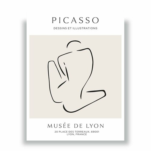 Постер, интерьерный "Пикассо (линии) - Picasso", 30 см х 40 см