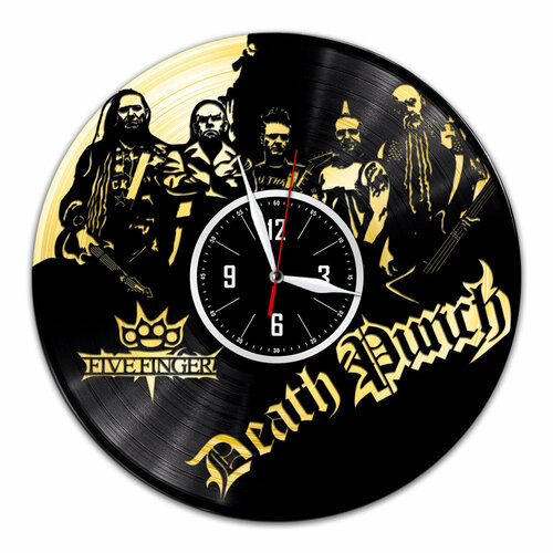Five Finger Death Punch - настенные часы из виниловой пластинки (с золотой подложкой)