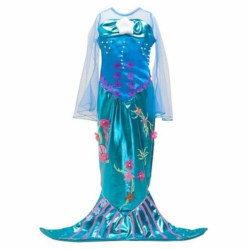 Карнавальное платье Ариэль Русалка с рукавом - размер 150
