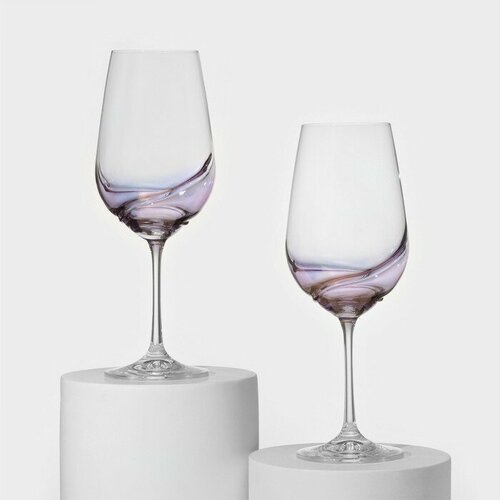 Bohemia Crystal Набор стеклянных бокалов для вина «Турбуленция», 550 мл, 2 шт