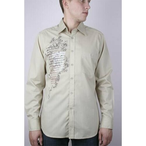Рубашка Maestro, размер 48/L/170-176/42 ворот, бежевый