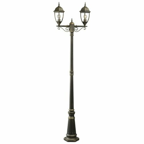 De Markt Уличный светильник Фабур 804040602, E27, 200 Вт, цвет арматуры: черный, цвет плафона бесцветный