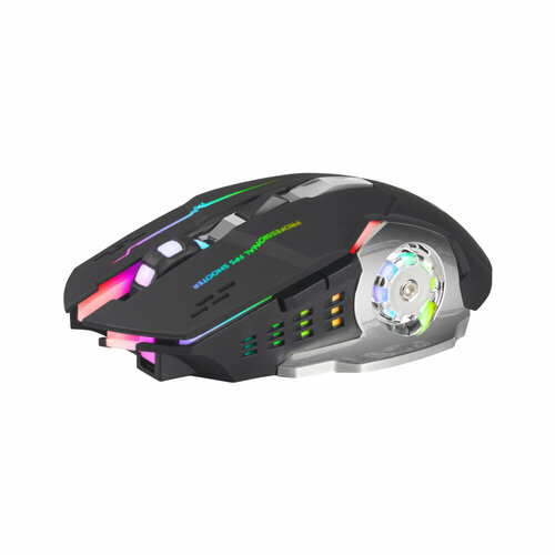 Механическая беспроводная мышь Cool Choice, бесшумная, игровая, Bluetooth 5.1 и 2.4 с подсветкой RGB, черный