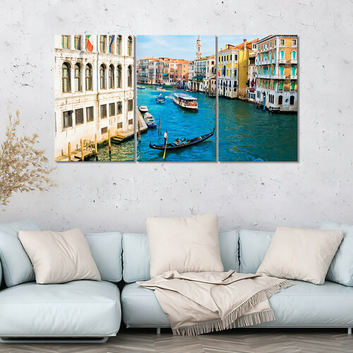 Модульная картина/Модульная картина на холсте/Модульная картина в спальню/Модульная картина в подарок - Венецианский канал 90х50