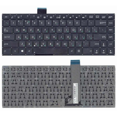 Клавиатура для ноутбука Asus S451 черная без рамки, плоский Enter