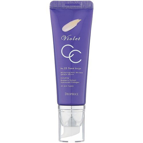 Deoproce CC крем Violet, SPF 49, 50 мл/50 г, оттенок: 23 sand beige