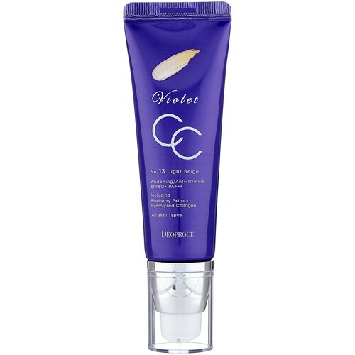 Deoproce CC крем Violet, SPF 49, 50 мл/50 г, оттенок: 13 light beige, 1 шт.