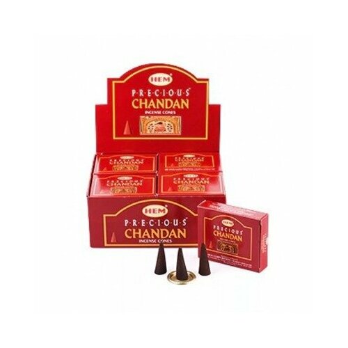 Hem Incense CONES PRECIOUS CHANDAN (Благовония конусы драгоценный чандан, Хем), уп. 10 конусов.